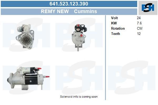 Starter Cummins 7.6 kw ,, , , 641523123, 8200072, 113827, 91014621 ...