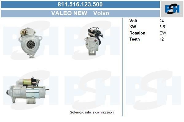 Starter Volvo 5.5 kw 20714203 ,21632125, 21632127, 85013089, 811516123 ...